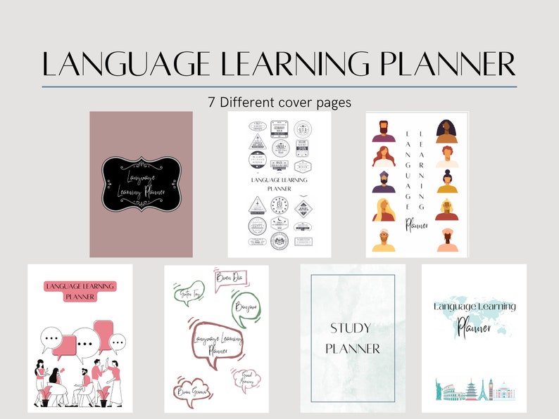 Language Learning Planner, Notebook Workbook Study Journal, Printable ...