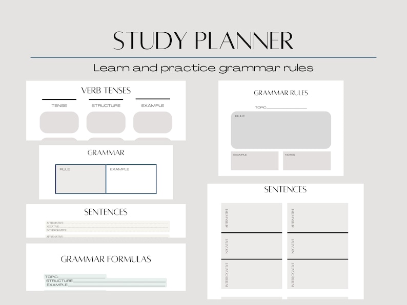 Language Learning Planner, Notebook Workbook Study Journal, Printable ...