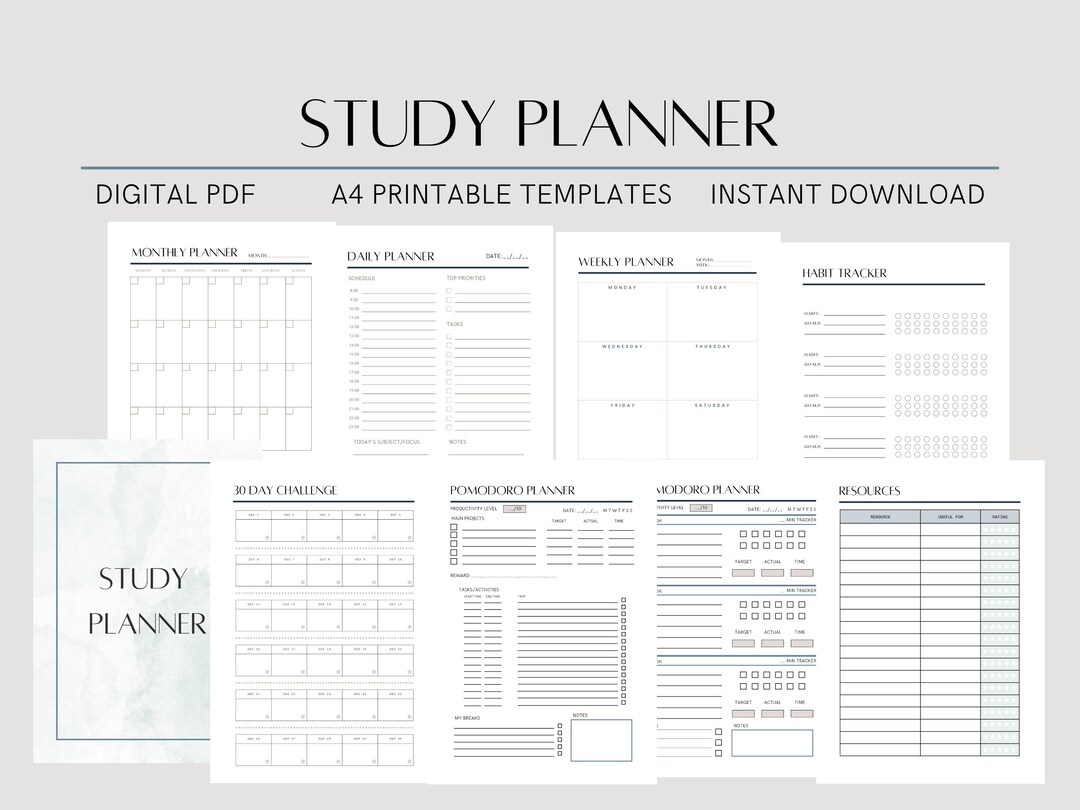 Study Planner, Language Learning Planner, Notebook Workbook Study ...