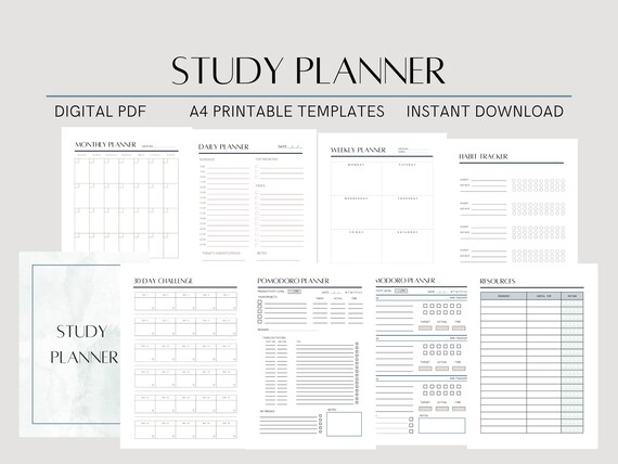 Study Planner Language Learning Planner Notebook Workbook - Etsy