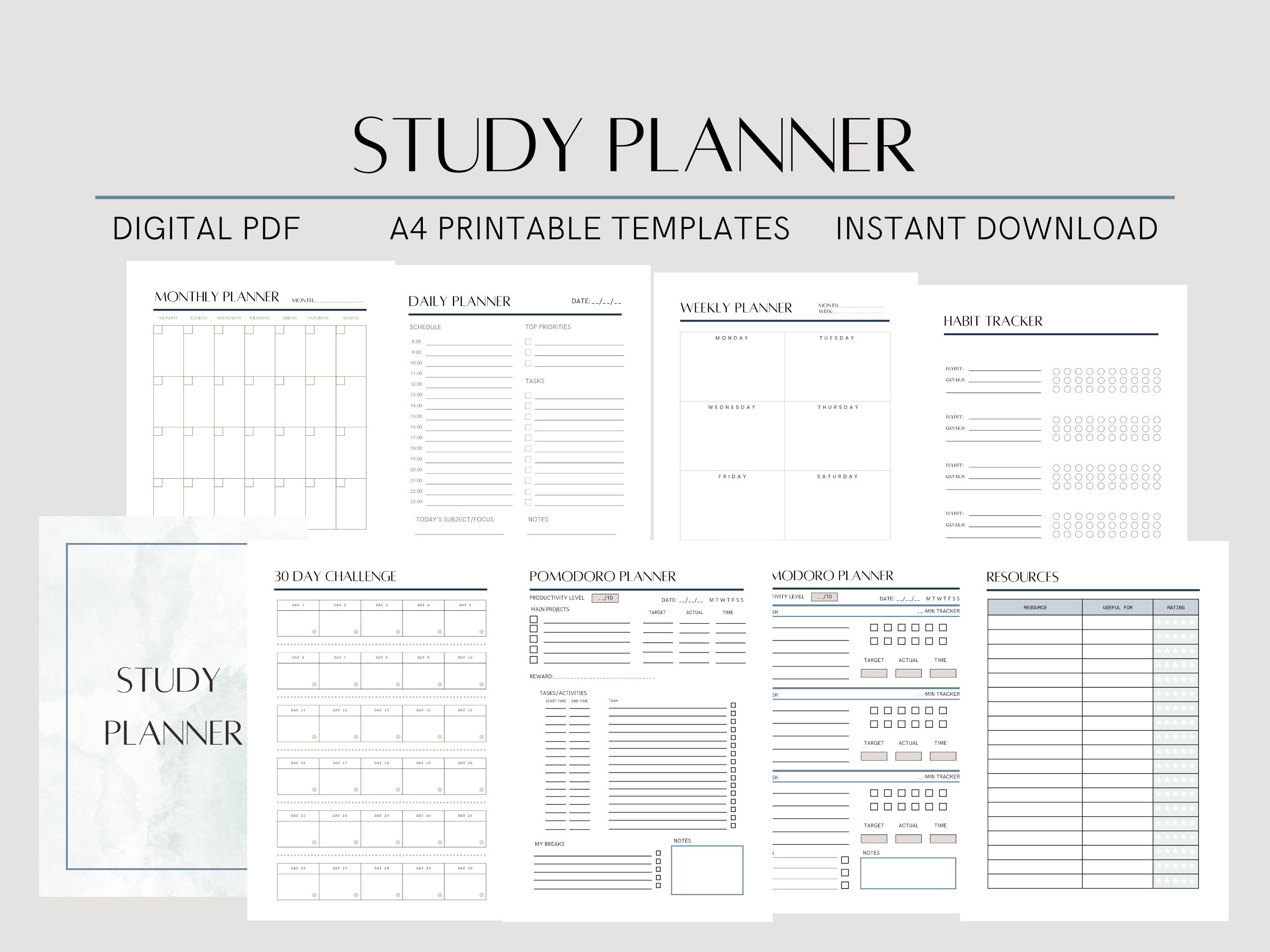 Study Planner, Language Learning Planner, Notebook Workbook Study ...