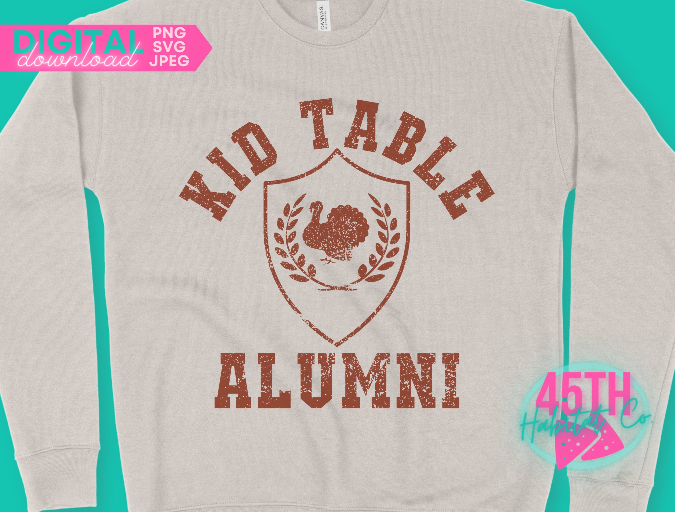 Thanksgiving Svg Kid Table Alumni Svg INCLUDES Distressed - Etsy