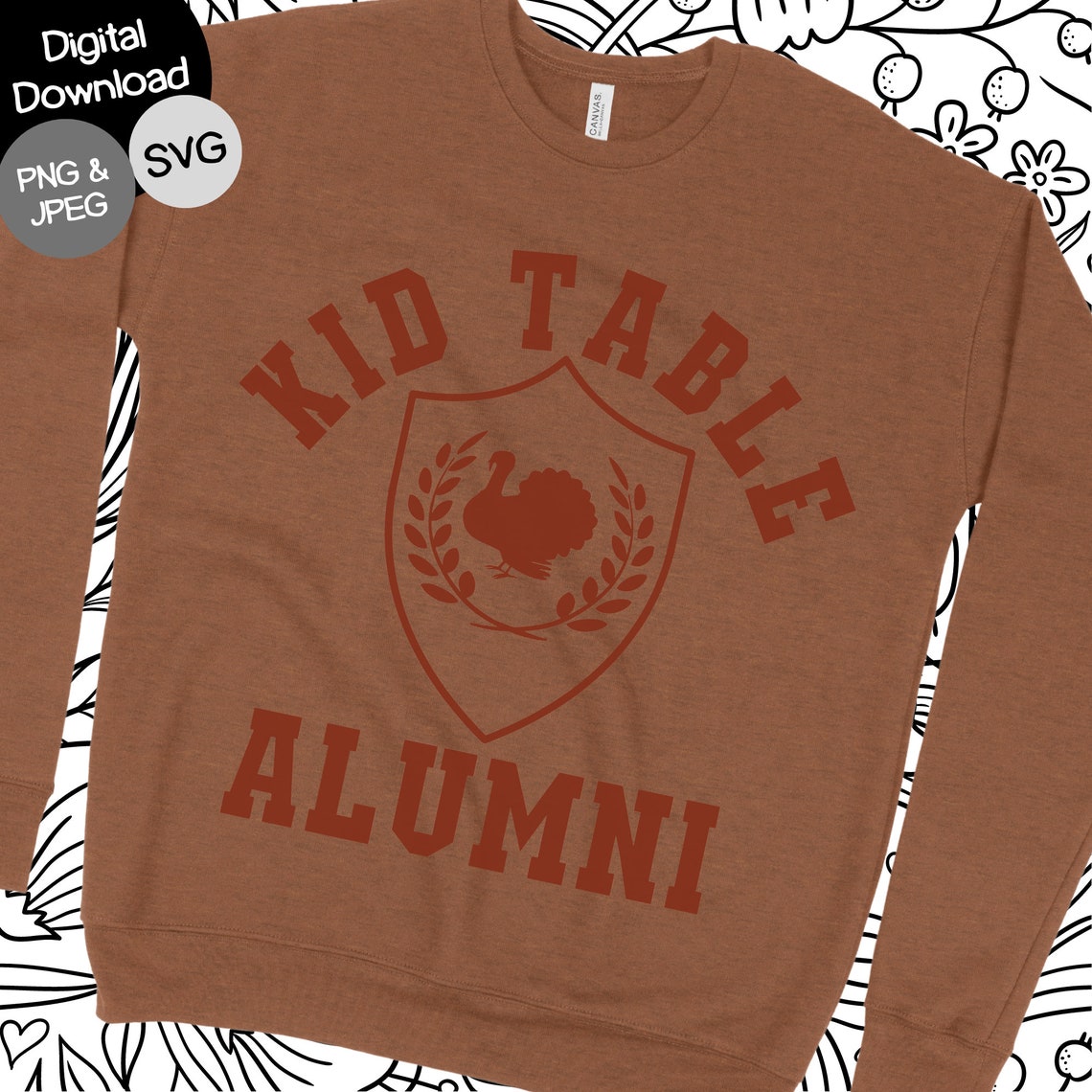 Thanksgiving Svg Kid Table Alumni Svg INCLUDES Distressed - Etsy