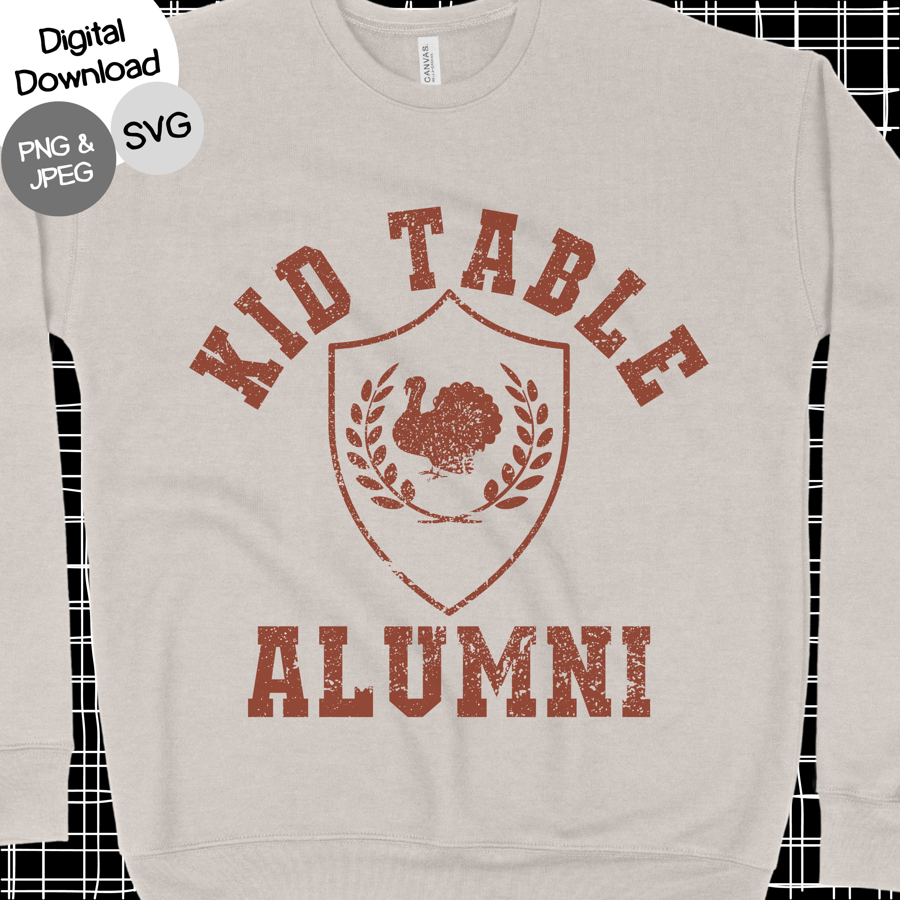 Thanksgiving Svg Kid Table Alumni Svg INCLUDES Distressed - Etsy