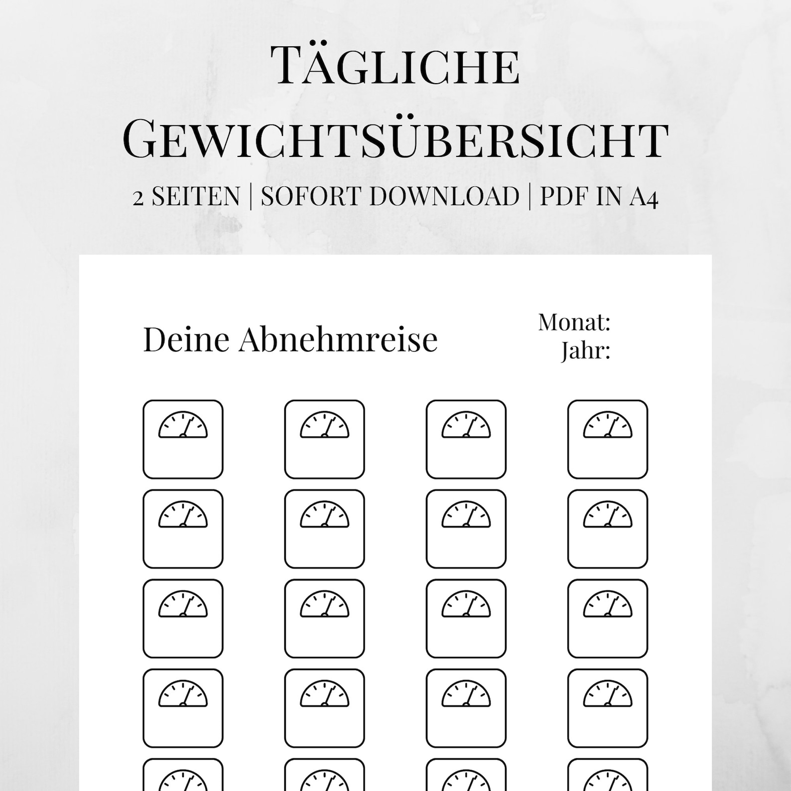 Einfach Abnehmen: DIN A4 Gewichtstracker Zum Ausdrucken - Verfolge ...