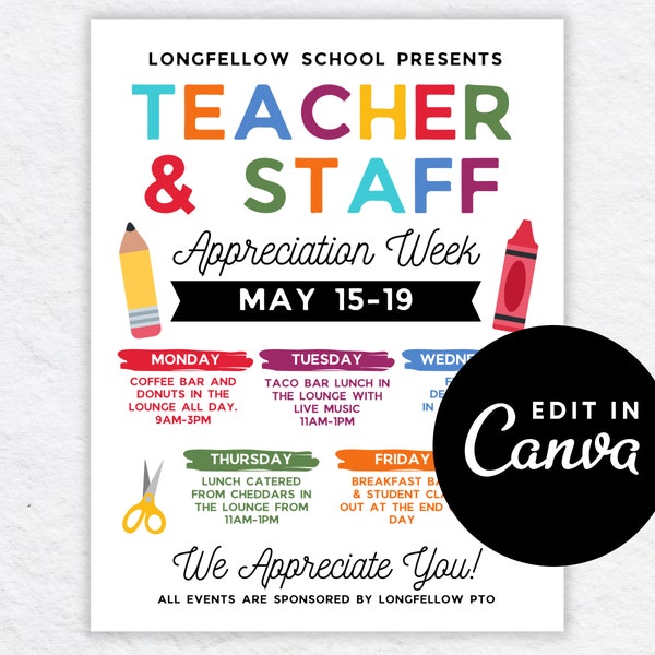 Teacher Appreciation Week Flyer - Etsy
