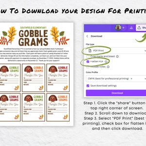 Editable Gobble Grams Fundraiser Canva Template, Turkey Notes - Etsy