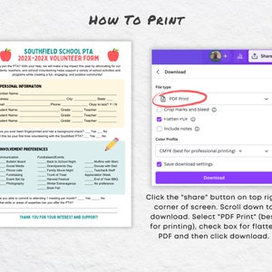 PTA Membership Form Volunteer Survey Editable Canva Template - Etsy