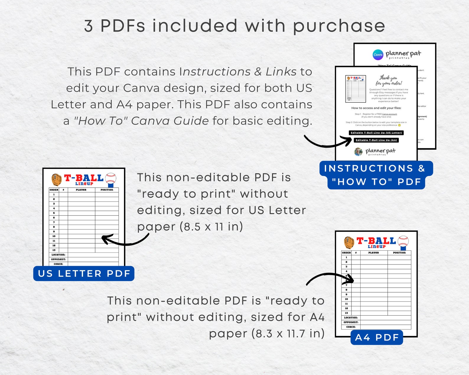 Editable T-ball Line up Sheet Canva Template Blank Batting - Etsy Australia