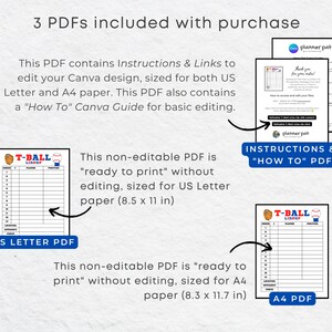 Editable T-ball Line up Sheet Canva Template, Blank Batting Order ...