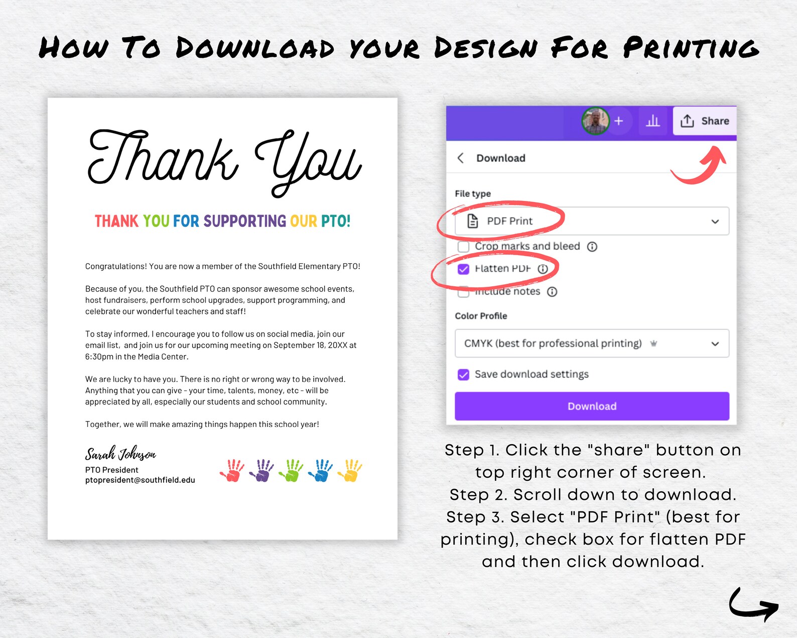 Editable PTO Thank You Letter Template, Edit for PTA - Etsy
