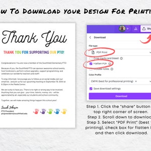 Editable PTO Thank You Letter Template, Edit for PTA - Etsy