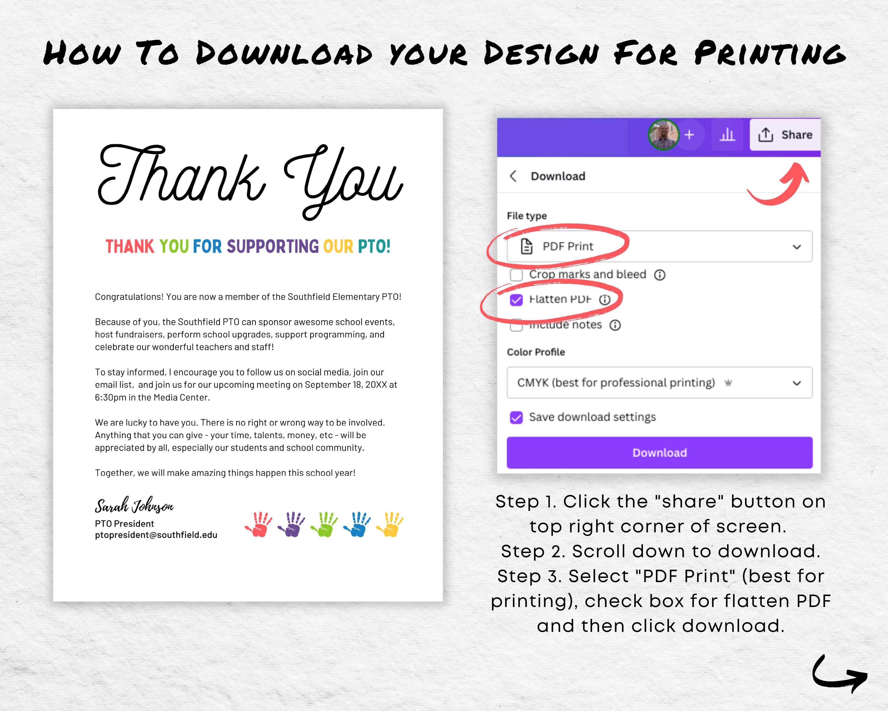 Editable PTO Thank You Letter Template, Edit for PTA - Etsy