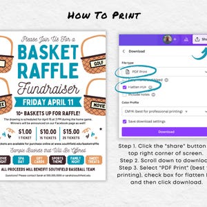 Editable Basket Raffle Flyer Template, Gift Basket Fundraiser Raffle ...