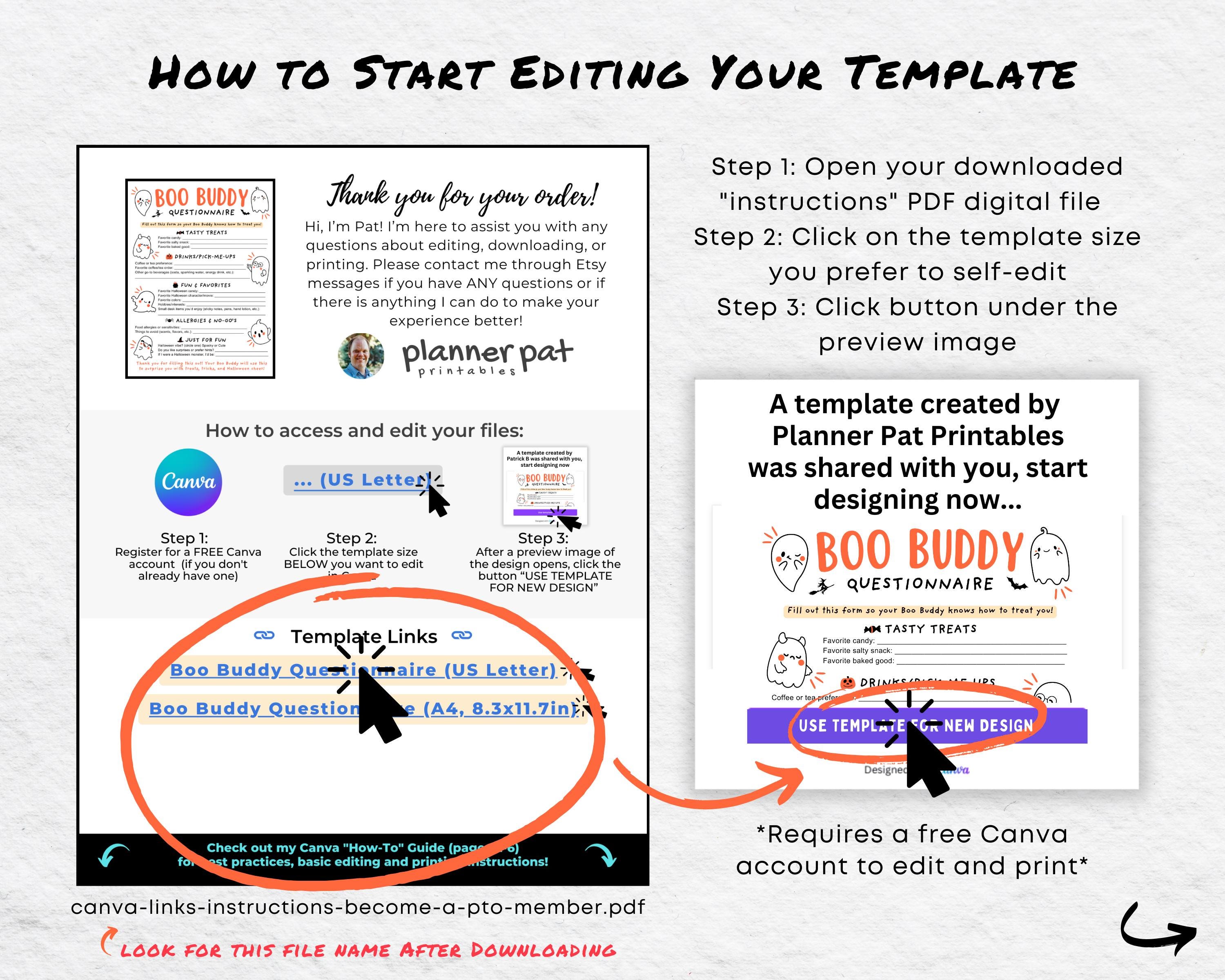 Halloween Boo Buddy Questionnaire PDF | Editable Gift Exchange Survey ...
