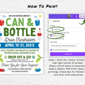 Editable Can and Bottle Drive Flyer: Recycling Fundraiser Canva ...