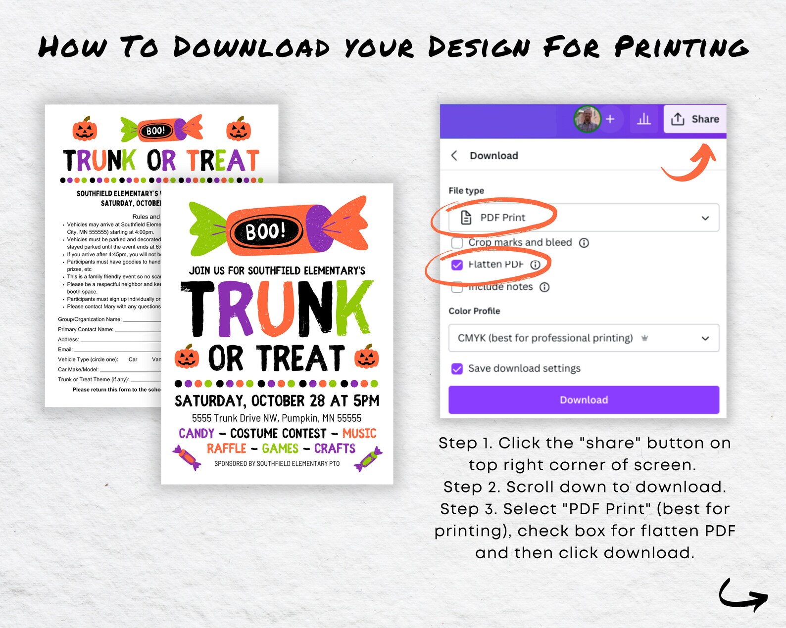 Editable Trunk or Treat Bundle, Includes Event Flyer and Car ...