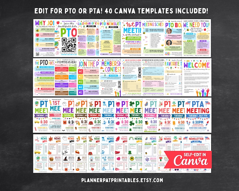 Editable PTO Flyer Bundle: Recruitment Flyers and Forms (canva ...