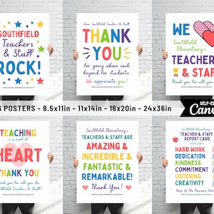 Editable School Appreciation Poster Bundle for Teacher & Staff ...