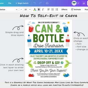 Editable Can and Bottle Drive Flyer: Recycling Fundraiser Canva ...