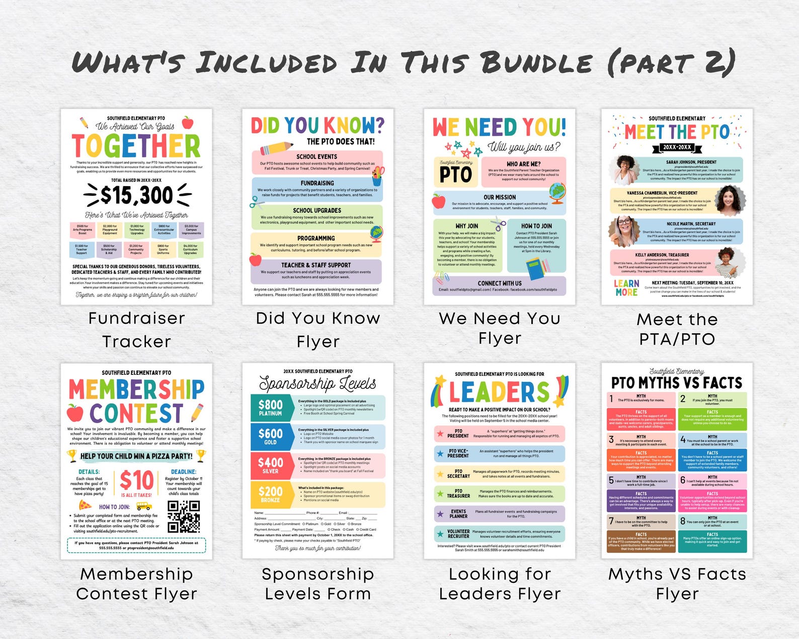 Editable PTO PTA Leader Flyer Templates: Canva School Poster Bundle ...