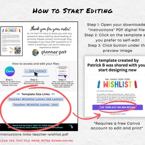 Editable Teacher Wishlist Printable, Classroom Supplies Donation Letter ...