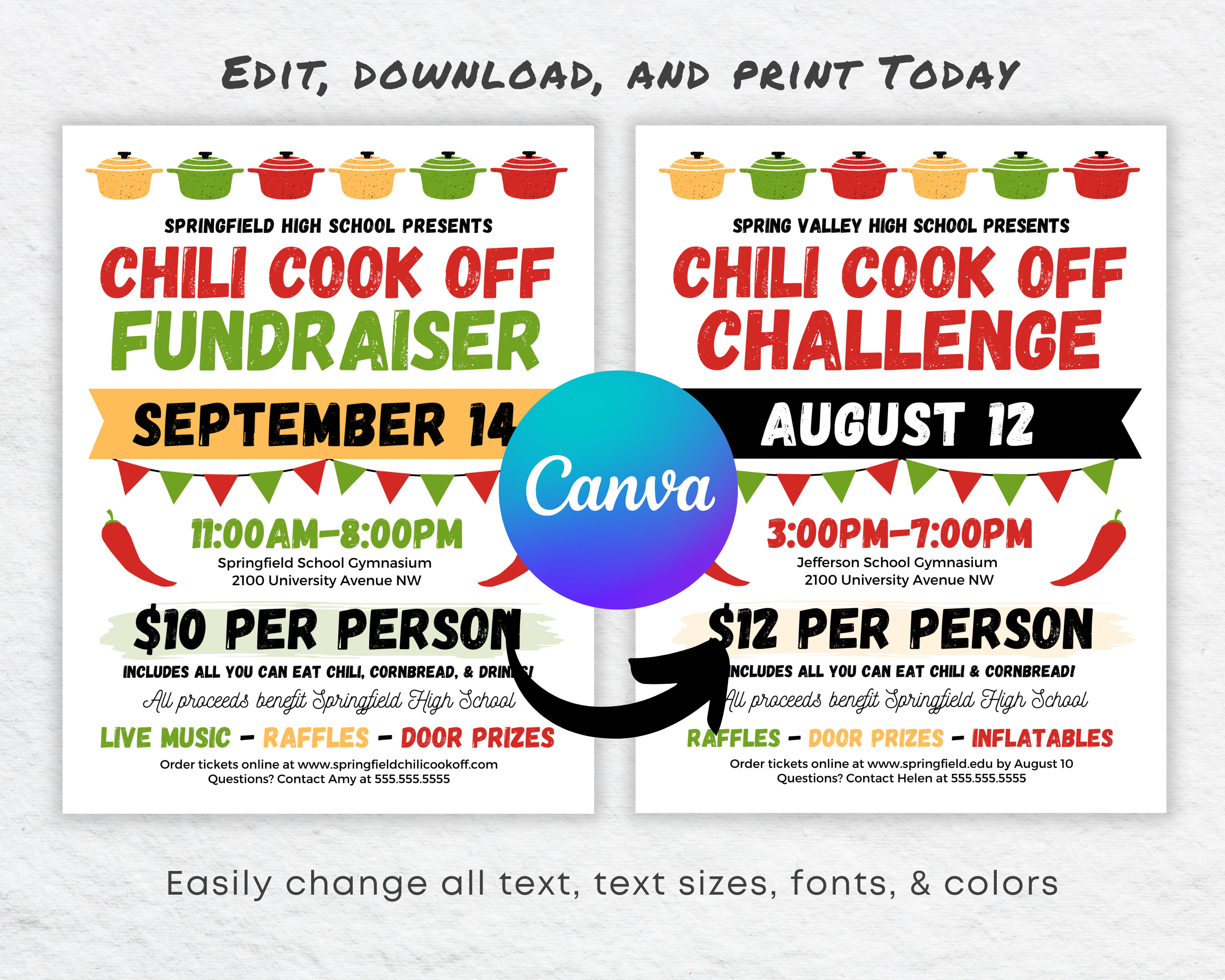 Editable Chili Cookoff Fundraiser Flyer, Chili Competition Poster ...