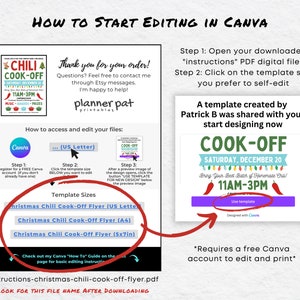 Editable Christmas Chili Cook off Flyer, Chili Competition, Canva ...