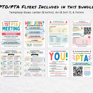 PTO PTA Flyer Templates Bundle: Editable School Recruitment, Membership ...
