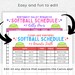 Editable Softball Schedule Template | Girls Sports Practice Planner ...