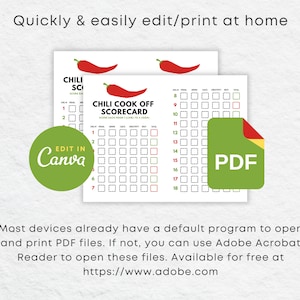 Chili Cook-off Scorecard Template: Printable Judging Sheet (canva ...