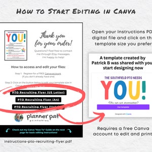 Editable PTA PTO Recruitment Flyer Template: Canva Volunteer Sign-up ...
