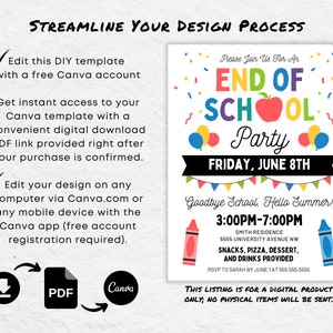 Editable End of Year Party Invite or Flyer Announcement Canva Template ...