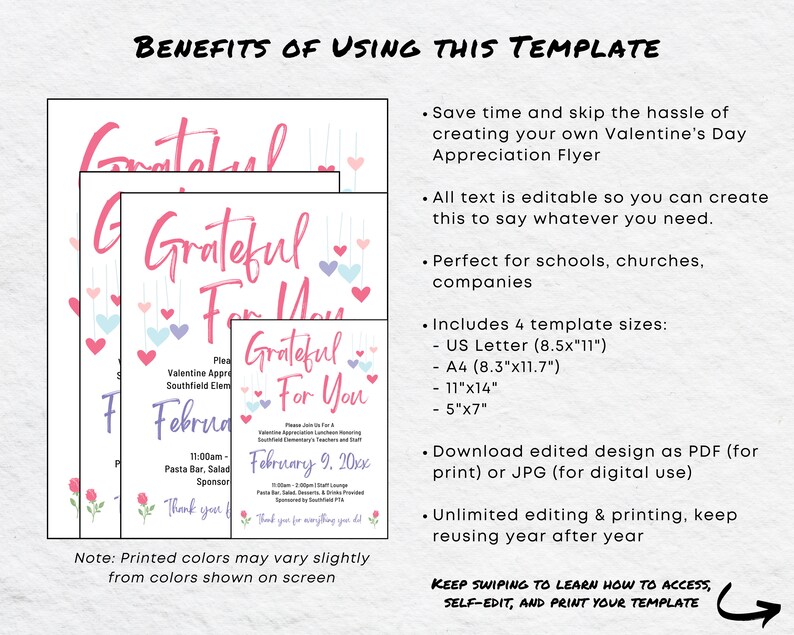Editable Valentines Appreciation Flyer, Teacher Luncheon Invite, Canva ...