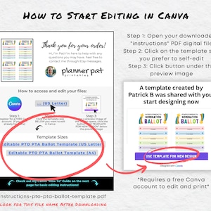 Editable PTO PTA Elections Ballot Template, Board Member Nomination ...