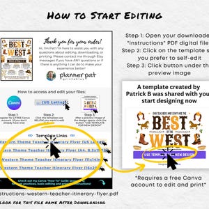 Western Theme Teacher Appreciation Week Itinerary Flyer (canva Template ...
