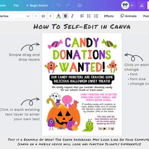 Editable Candy Donation Flyer Template: Trunk or Treat (canva, Digital ...