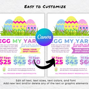 Editable Egg My Yard Flyer Printable, Easter Fundraiser Canva Template ...