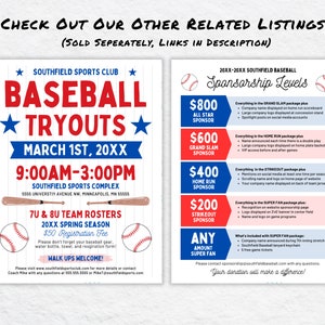 Editable Baseball Fundraiser Flyer Template, Team Raffle Poster (canva ...