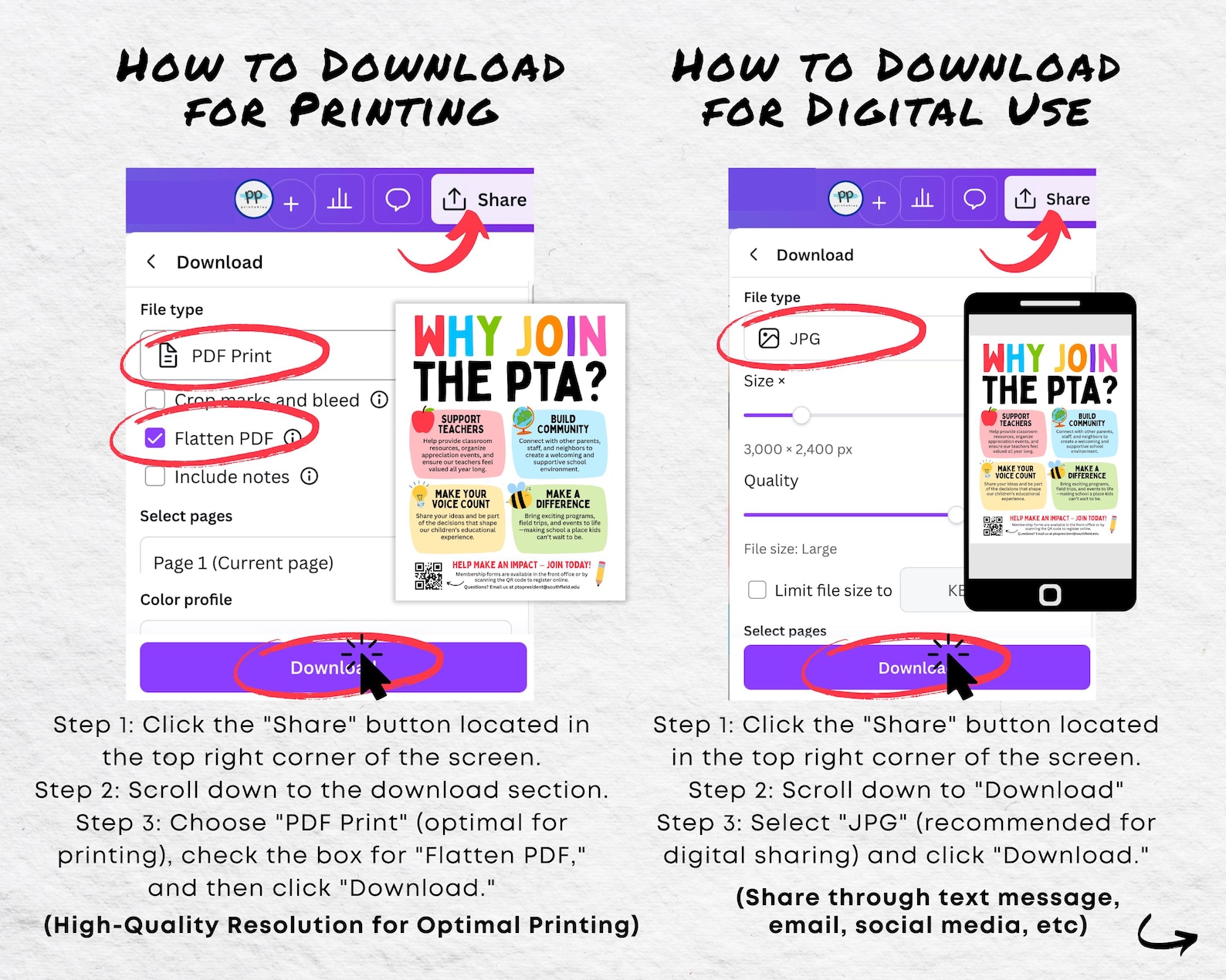 Editable Why Join the PTA Flyer: School Recruitment Poster (canva ...