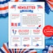 Editable July 4th Newsletter Template: PTO PTA Canva (digital Download ...