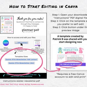 Editable Easter Newsletter Template, Monthly PTO PTA School News, Canva ...