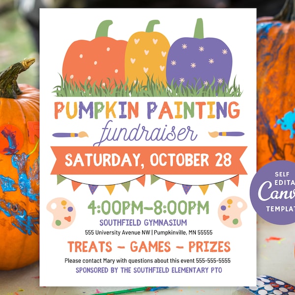 Pumpkin Painting Flyer - Etsy
