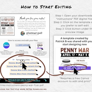 Penny War Flyer Editable Template, Coin Drive Fundraiser, Canva ...