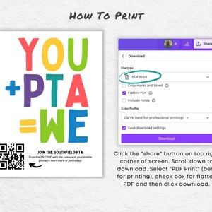 Editable Join the PTA Poster W/qr Code Canva Template, Recruitment ...