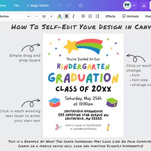 Editable Kindergarten Graduation Invitation Printable, School Ceremony ...