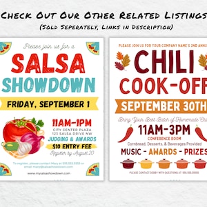 Editable Salsa Contest Flyer Canva Template, DIY Salsa Cook-off ...