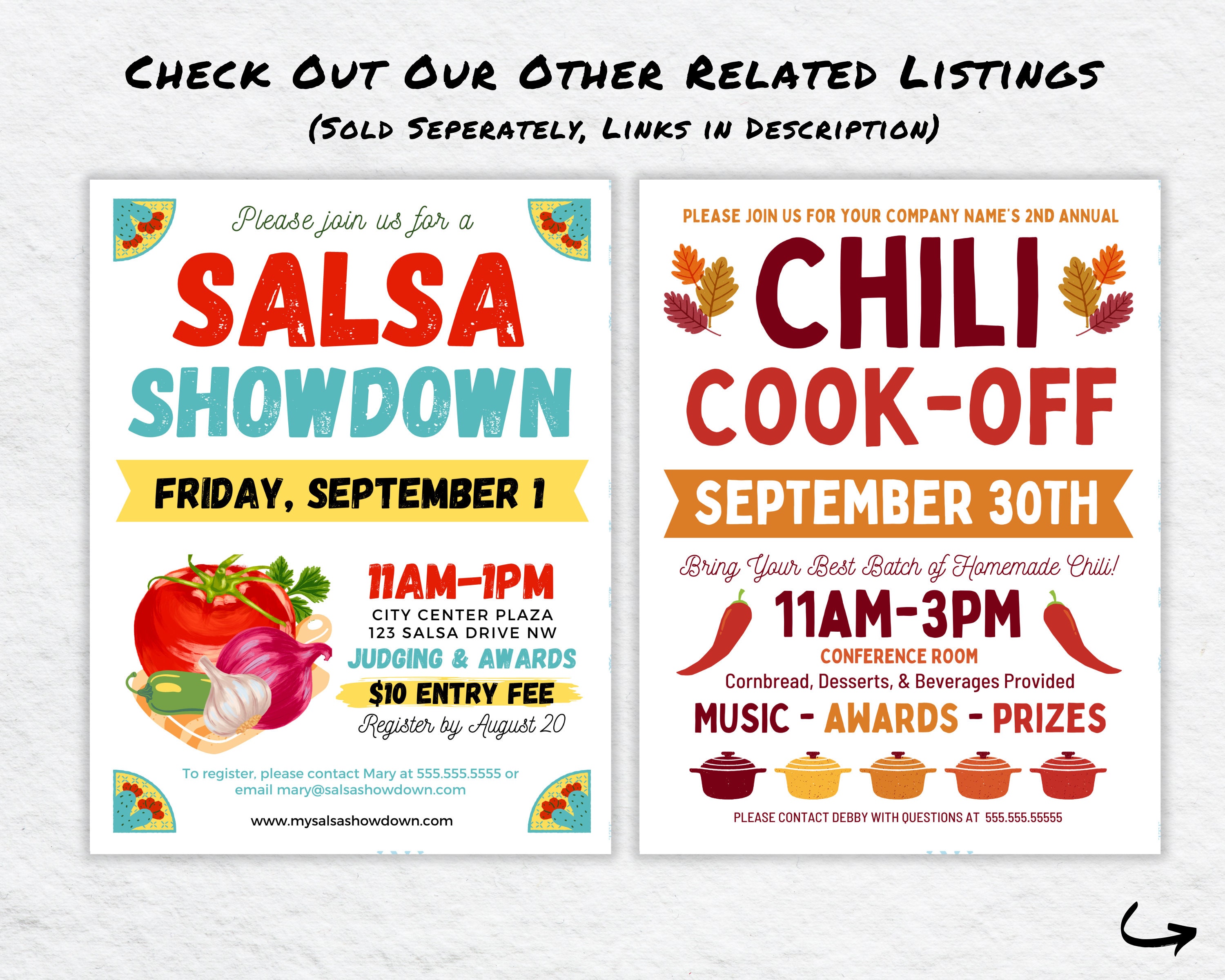 Editable Salsa Contest Flyer Canva Template, DIY Salsa Cook-off ...