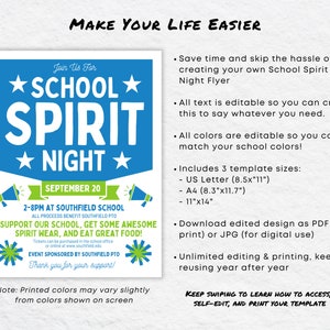 Editable School Spirit Night Flyer | Canva Fundraiser Invitation ...