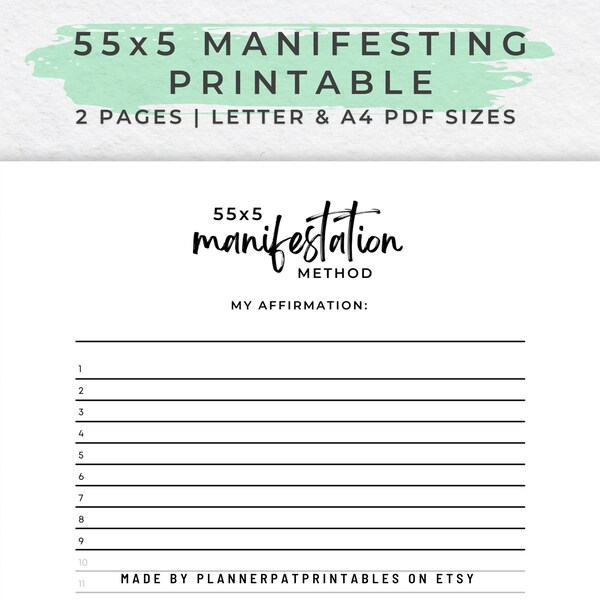 Manifest Printable - Etsy